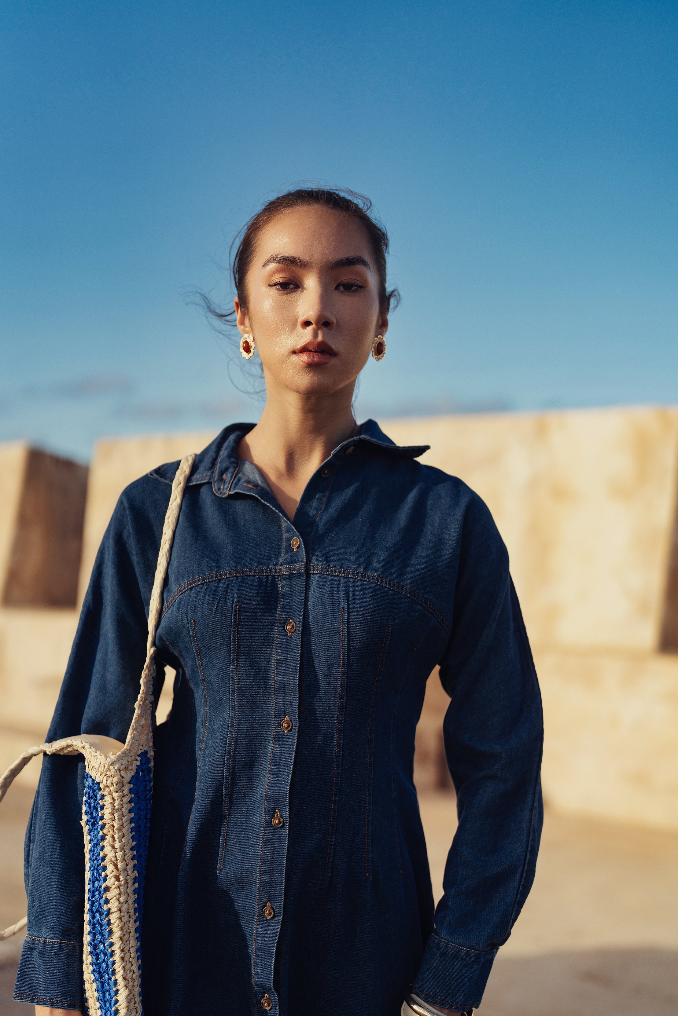 Bliss Denim Corset Dress