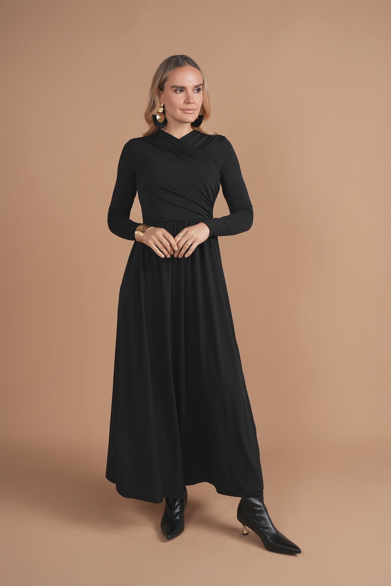 Bliss Crossover Overlay Maxi Black Jersey - RESTOCKED