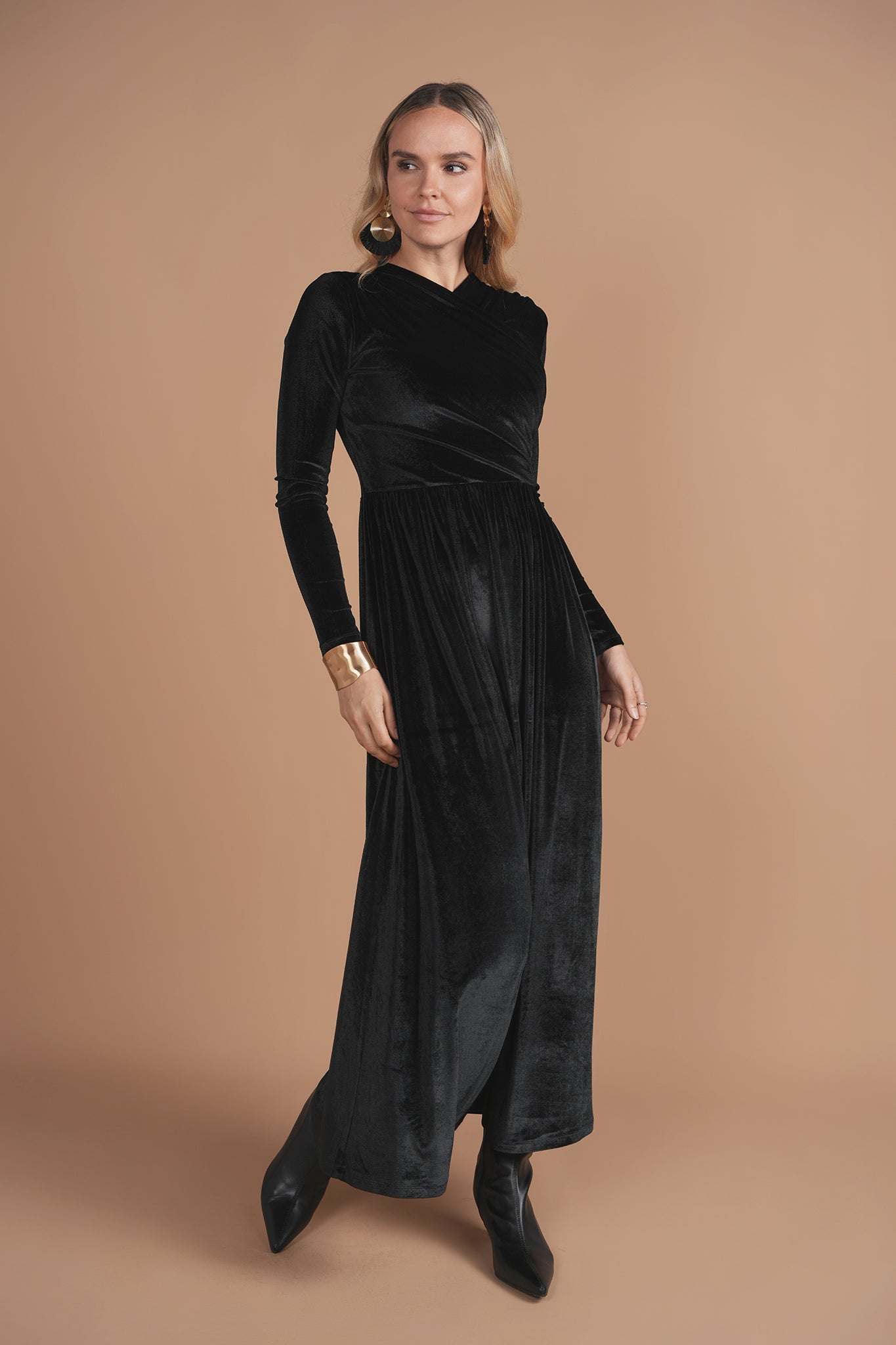 Bliss Crossover Overlay Maxi Black Velvet - RESTOCKED