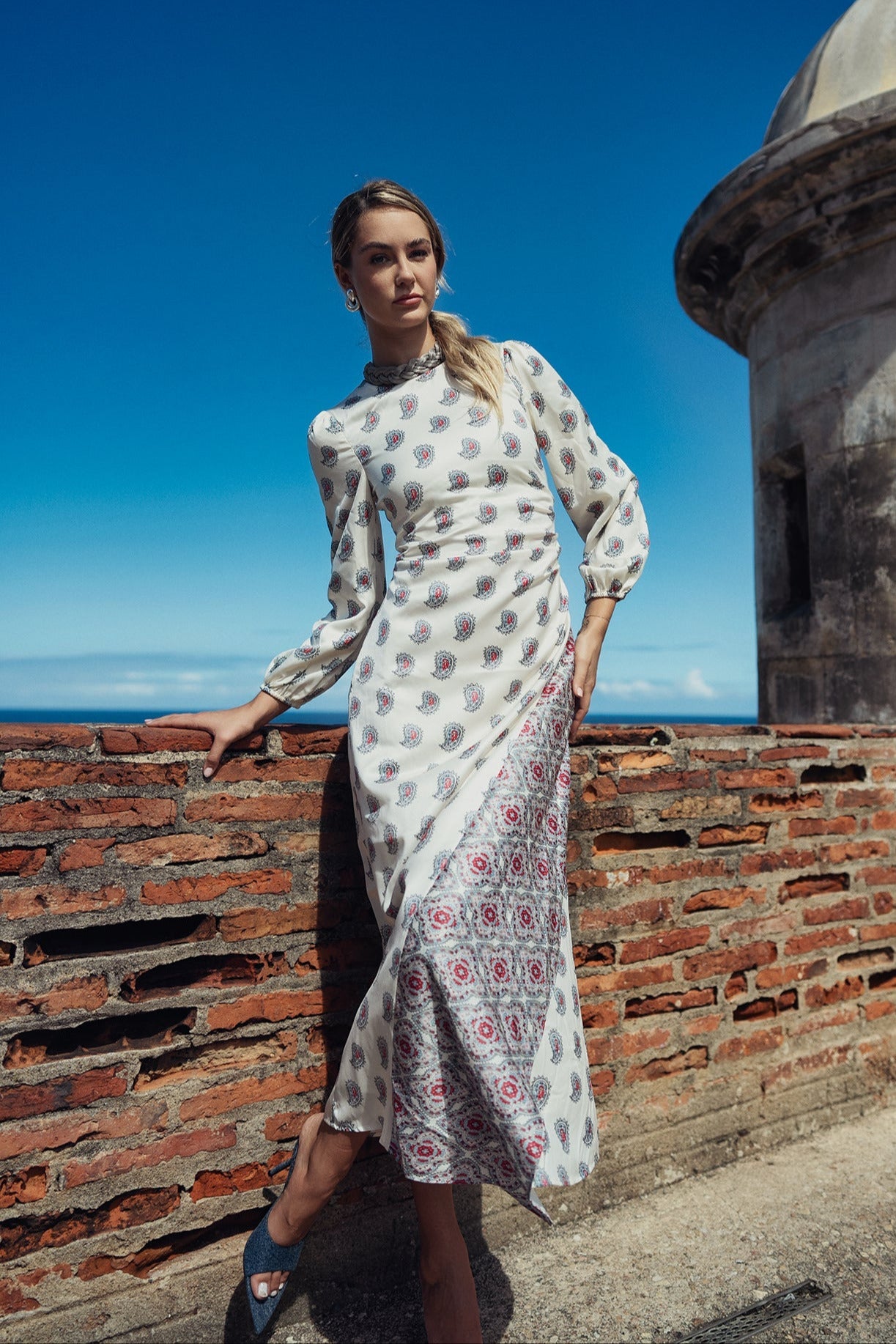 Bliss Paisley Drape Dress